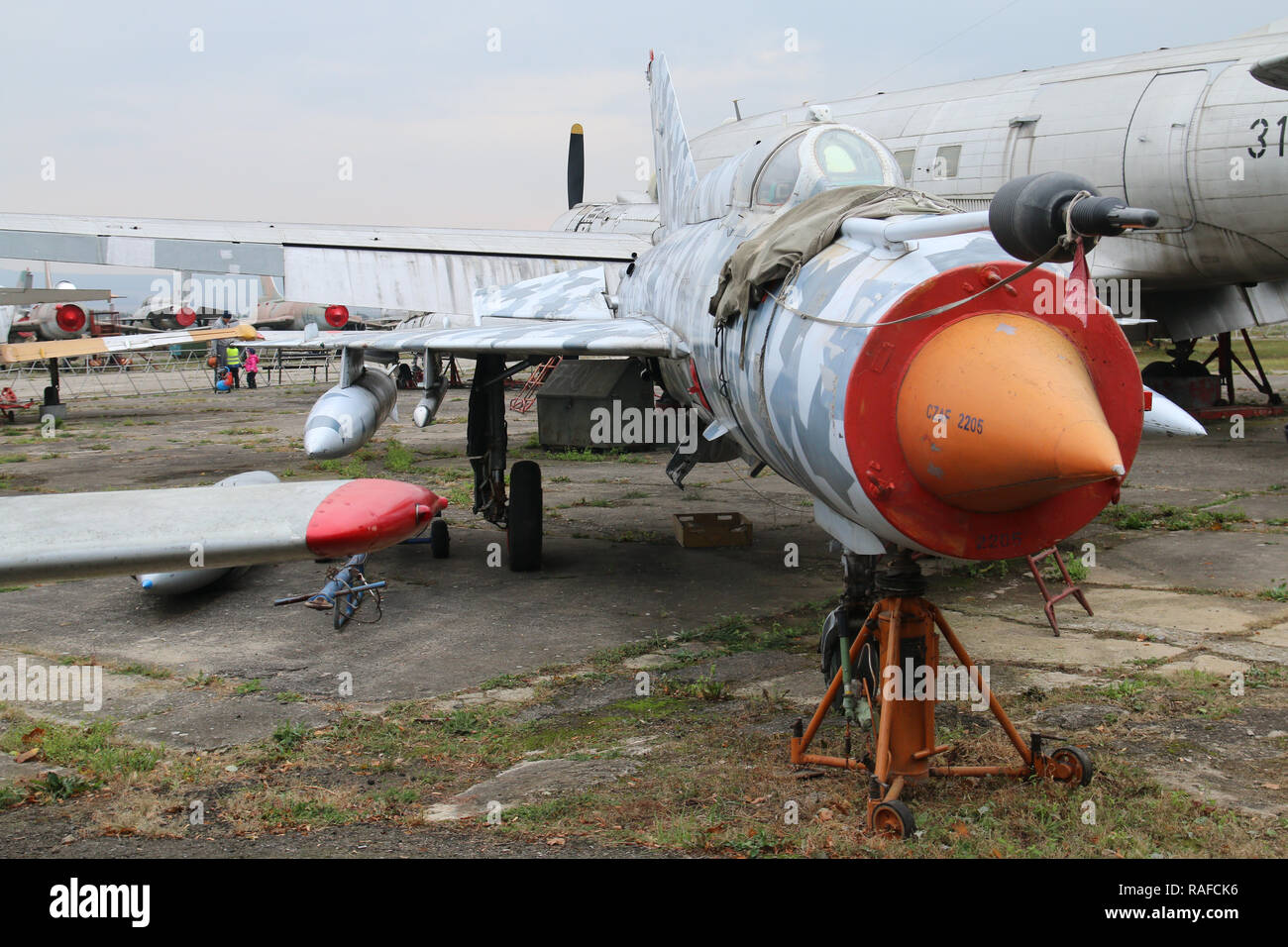 A picture from the abandoned military base full of old rusty fighter ...