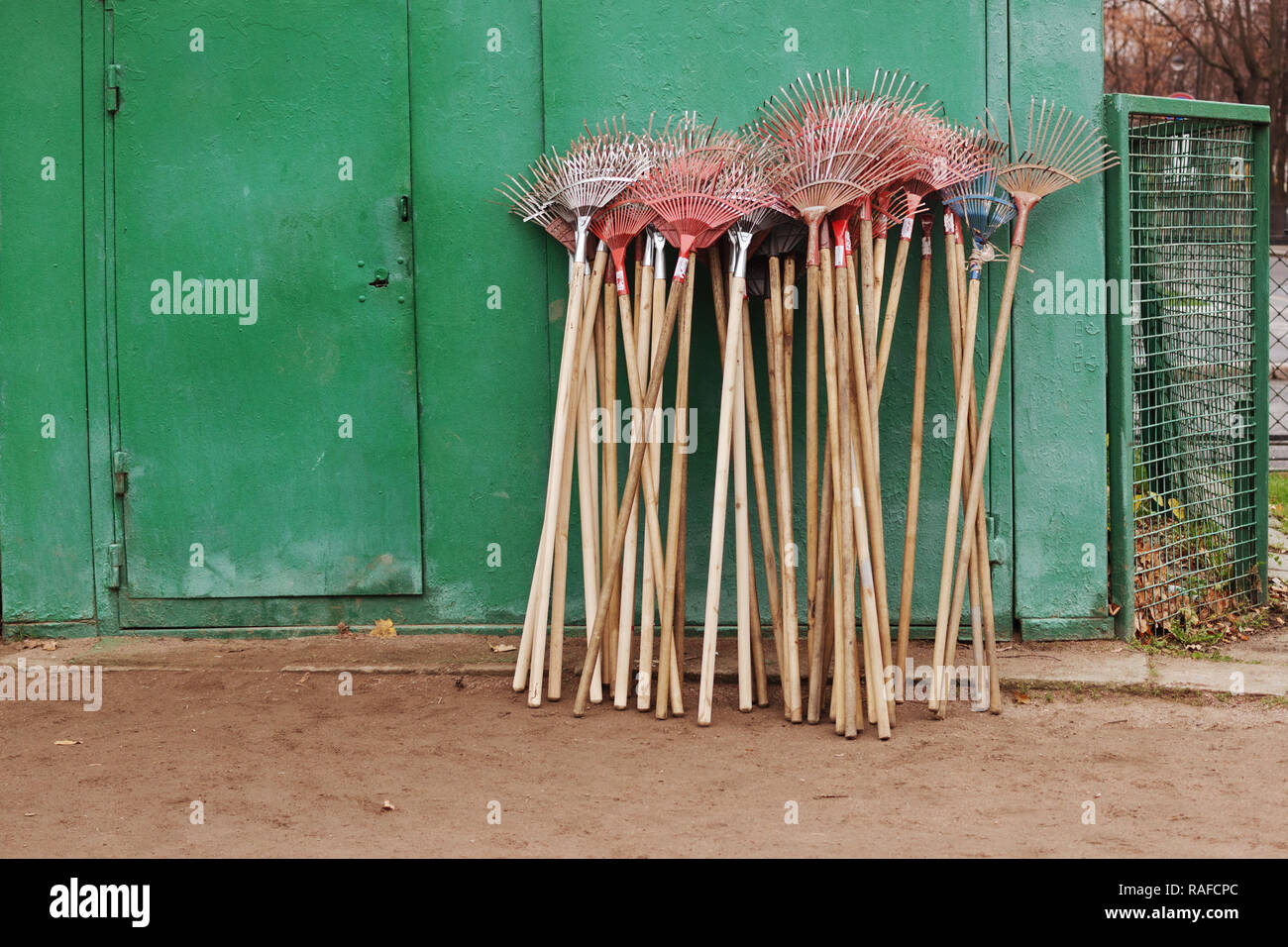 Horticultural implement . A light-duty leaf rake for leaves and grass ...