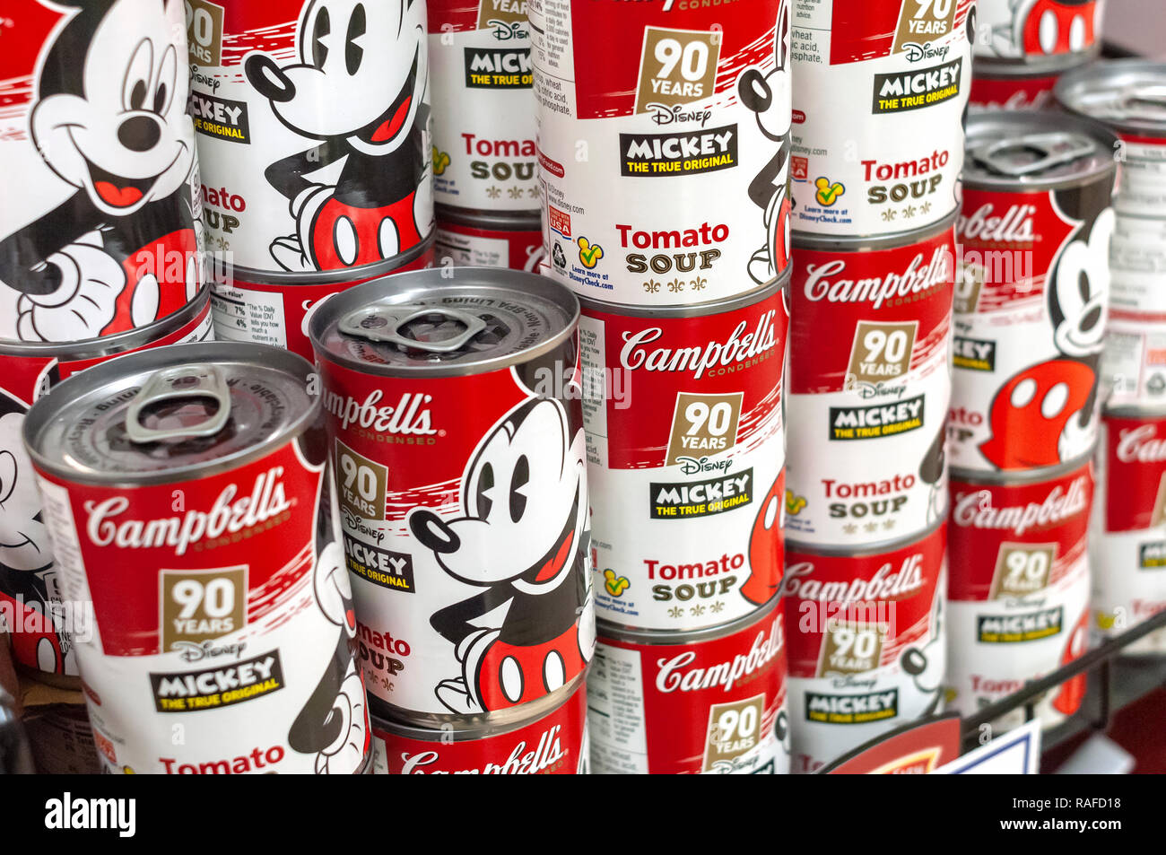 Commemorative Mickey Mouse 90th Anniversary cans of Campbell's Soup in ...