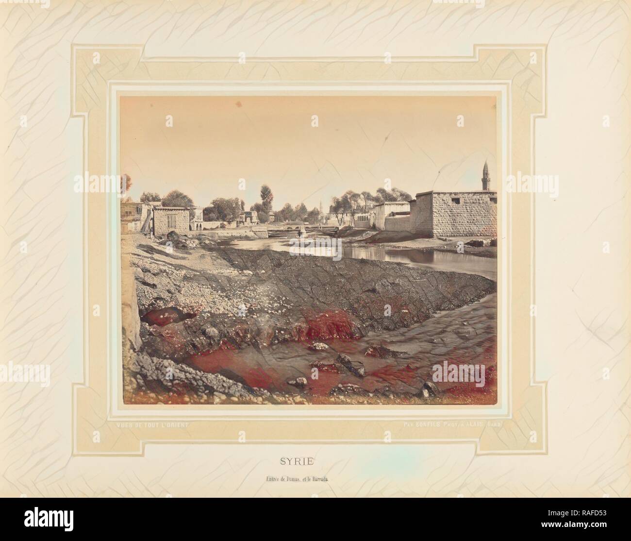 Syrie, Syria, Entrée de Damas et le Barrada, Félix Bonfils (French ...