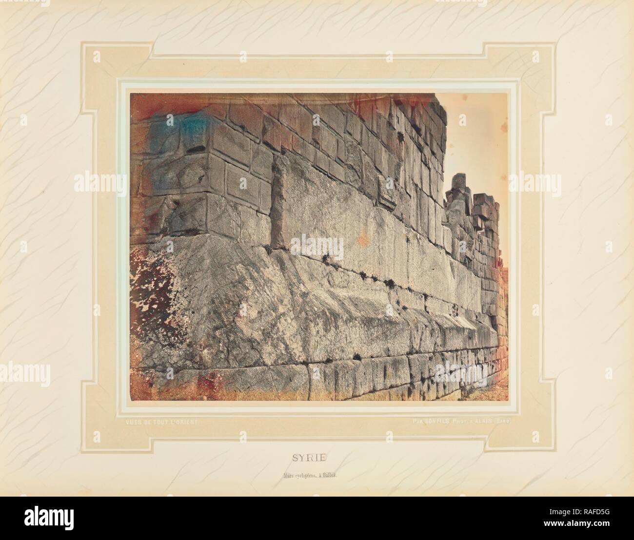 Syrie, Syria, Murs cyclopéens à Balbek, Félix Bonfils (French, 1831 ...
