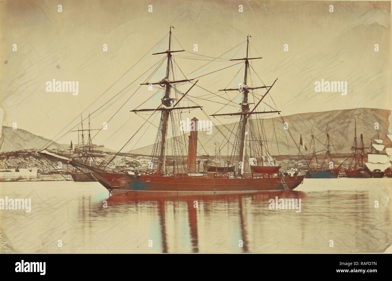 The Salamandre in port, Attributed to Baron Paul des Granges (French ...