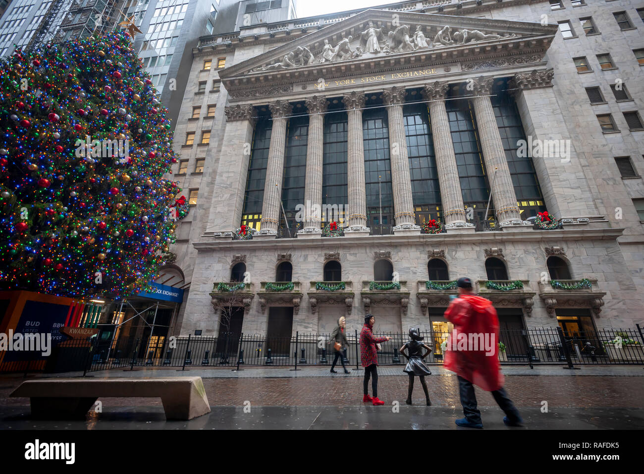 New York NY/USA-December 21, 2018 The New York Stock Exchange in Lower ...