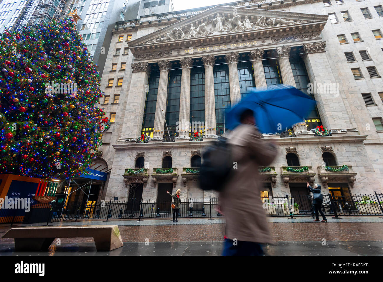 New York NY/USA-December 21, 2018 The New York Stock Exchange in Lower ...