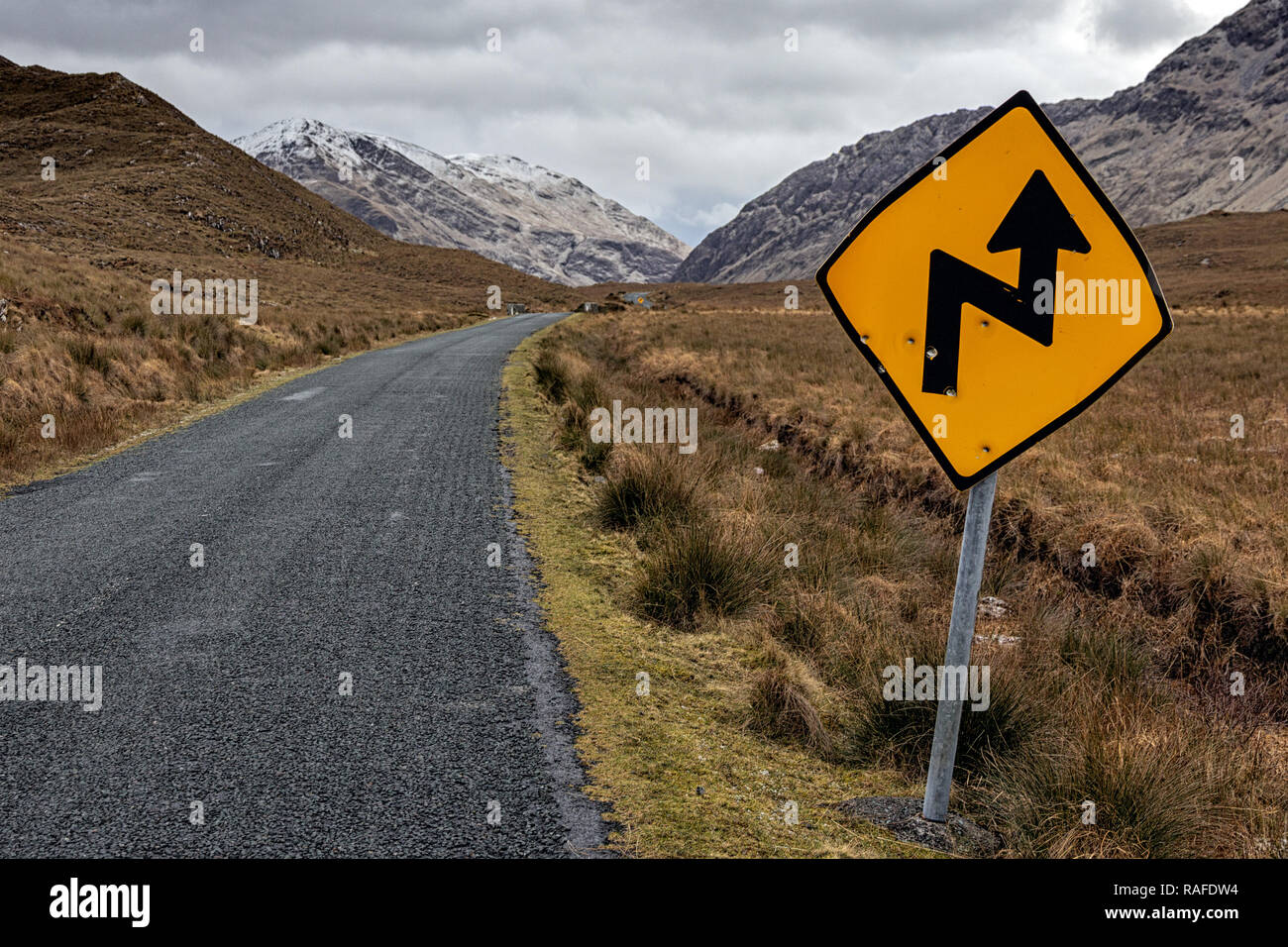 Traffic sign aloing a rural road in Ireland Stock Photo - Alamy
