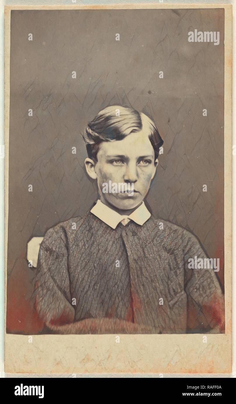 boy, seated, about 1870, Albumen silver print. Reimagined by Gibon ...