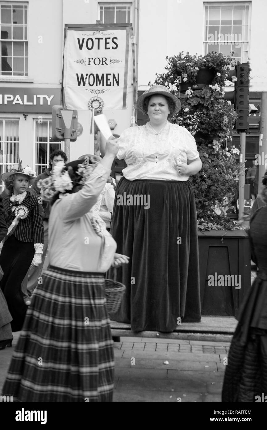 Street demonstration,Vote for women Suffragettes, town square ...