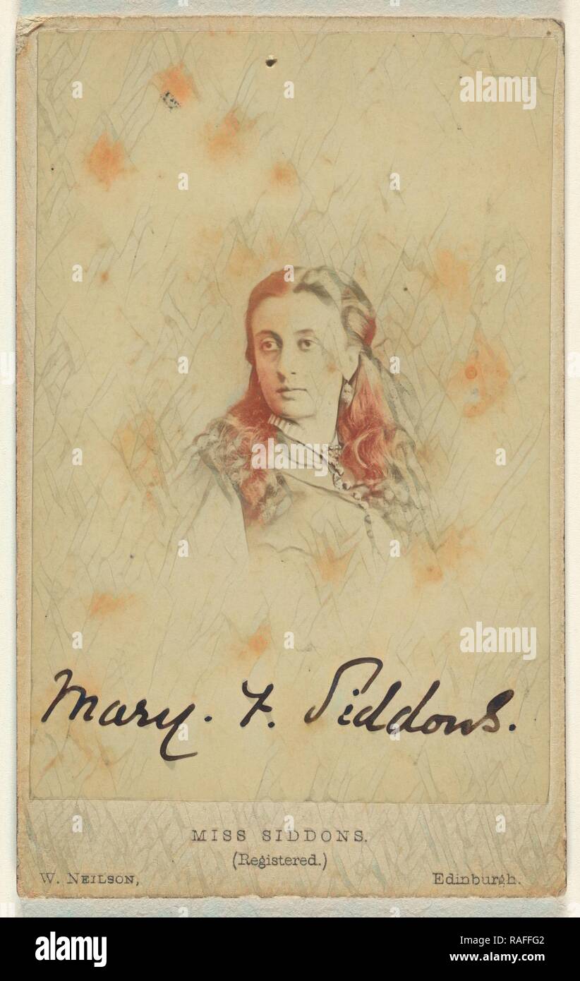 Miss Mary F. Siddons, W. Neilson (Scottish, active Edinburgh, Scotland ...