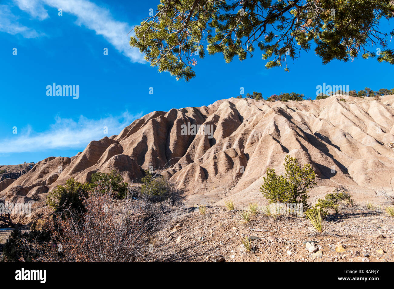 Unusual Bentonite clay rock formations created by erosion; Castle ...