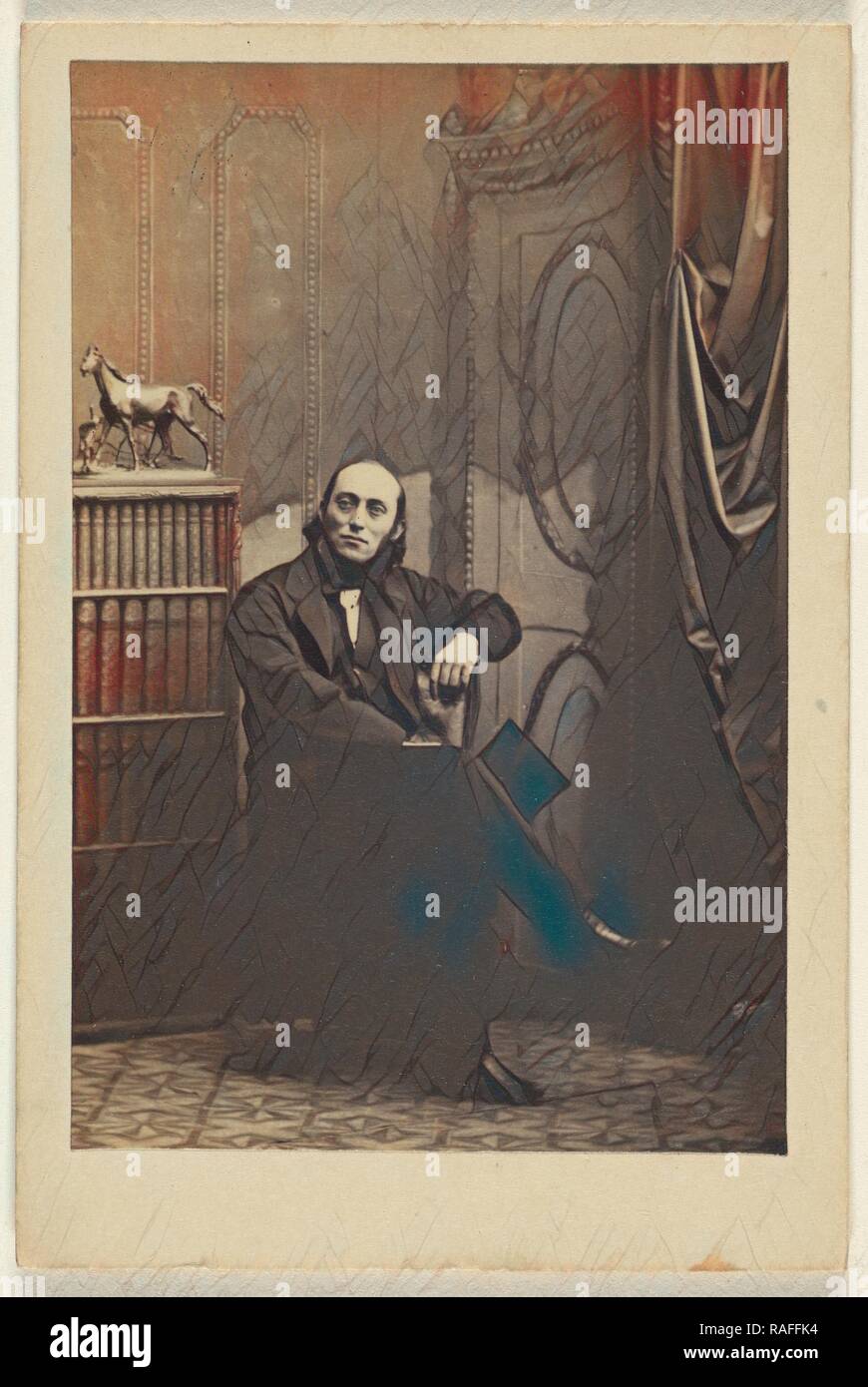 man seated with his legs crossed, holding a top hat, Camille Silvy ...