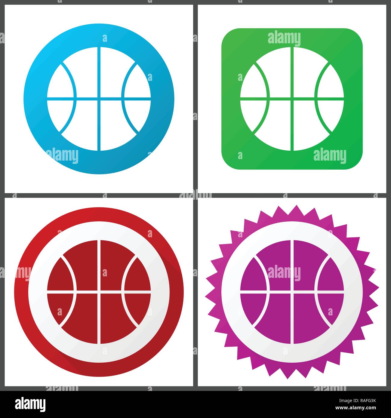 Ball vector icon set. Flat design web icons in eps 10. Colorful ...