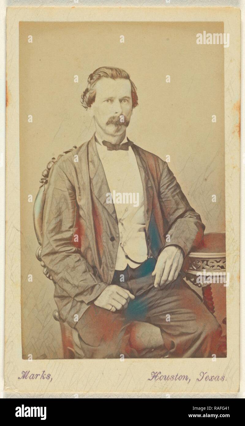 man with a bushy moustache, seated, Harvey R. Marks (American, 1821 ...
