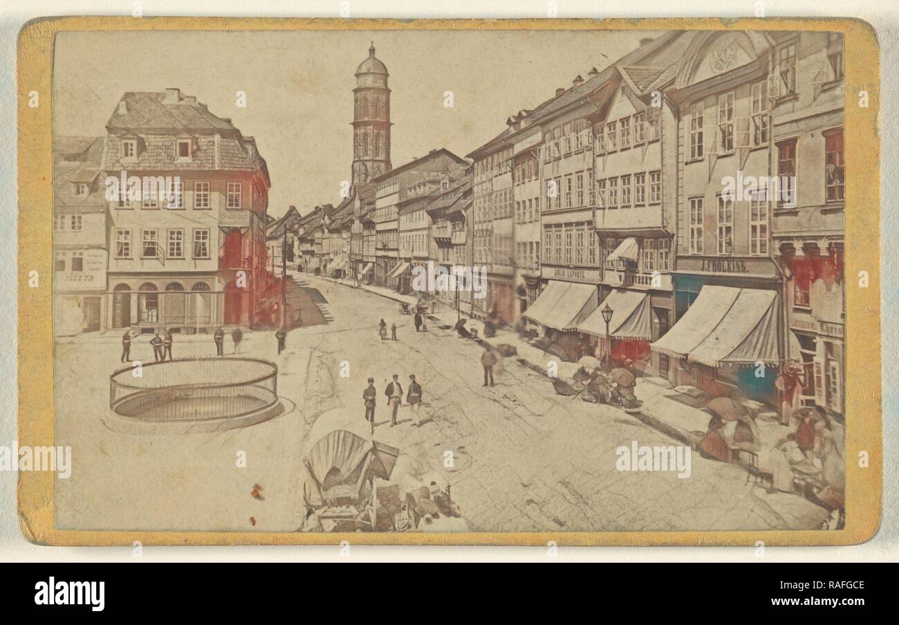 View of a main street at Gottigen, Germany, H. Hoyer (German, active ...