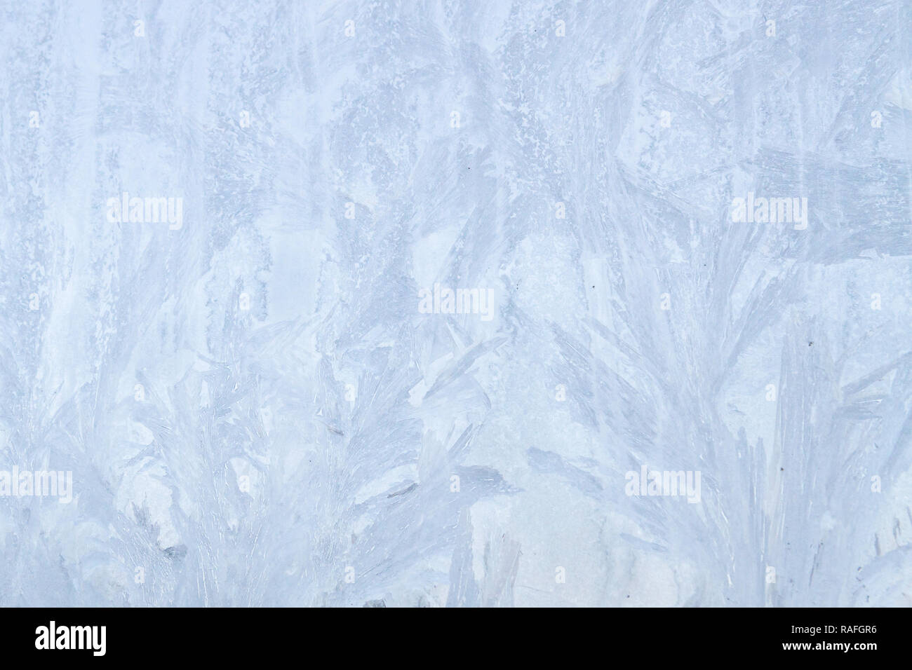 Frosty patterns on a frozen ice box in the early morning Stock Photo ...