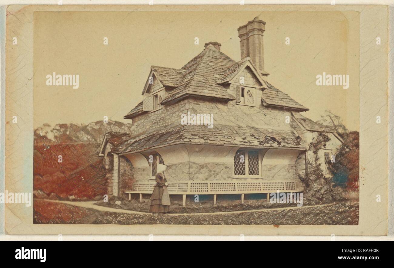 Exterior view of Diamond Cottage, Blaise Hamlet, 1867, Albumen silver ...