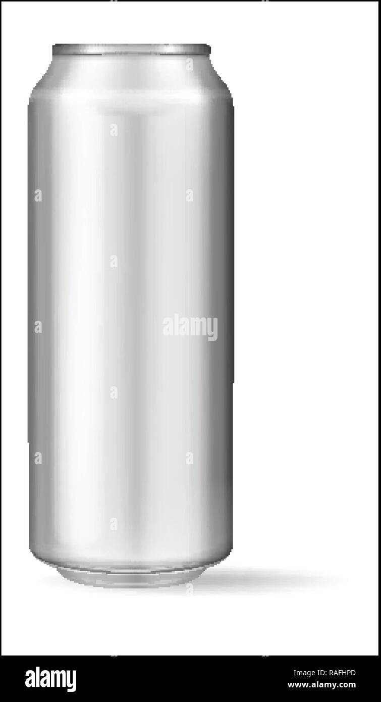 Realistic aluminum can on white background. Mockup, blank can with copy ...
