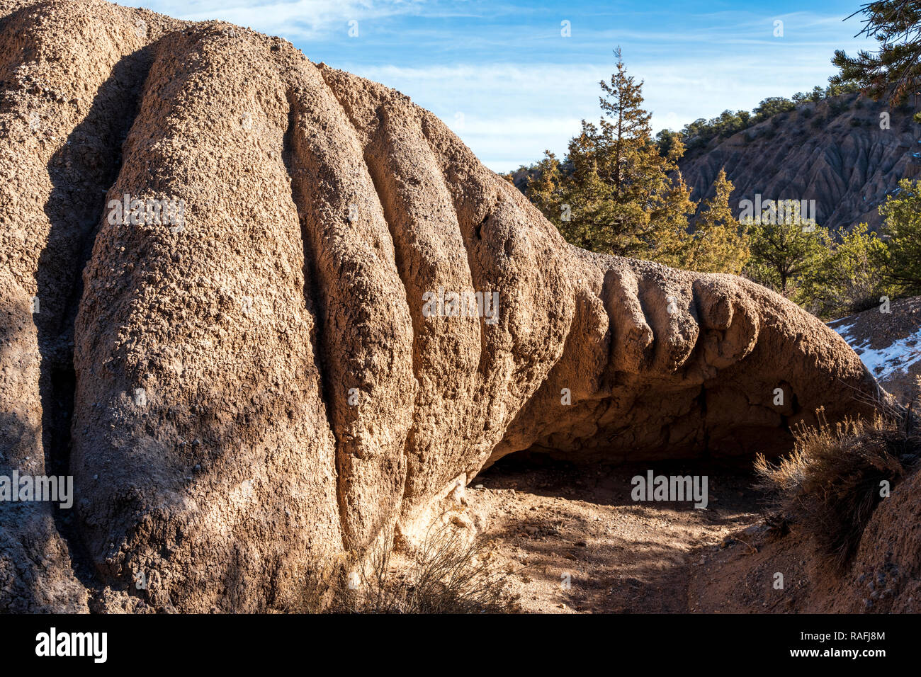 Unusual Bentonite clay rock formations created by erosion; Castle ...