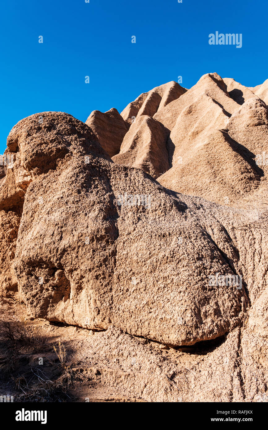 Unusual Bentonite clay rock formations created by erosion; Castle ...