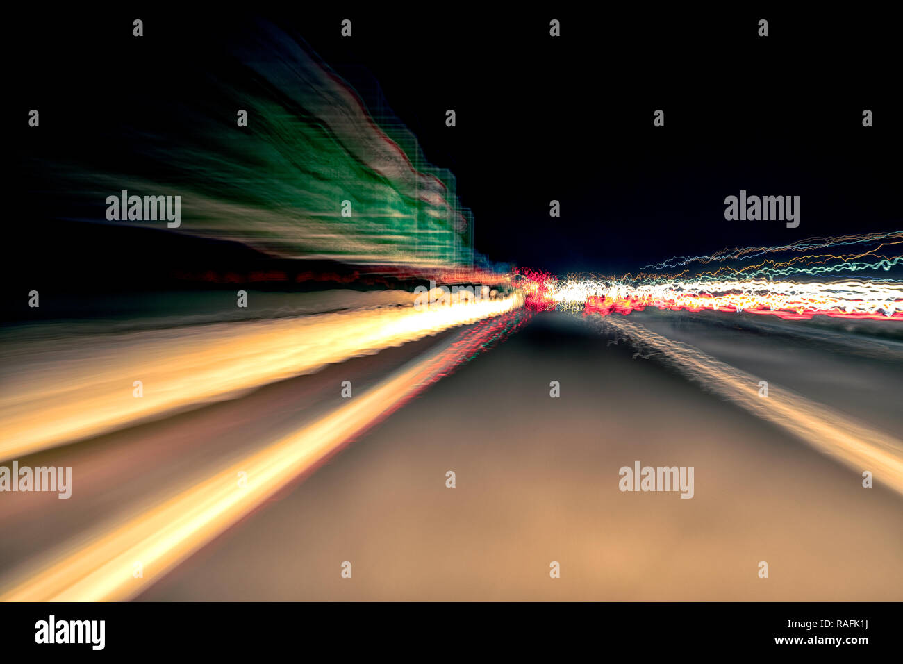 Night time driving long exposure on motorway Stock Photo - Alamy