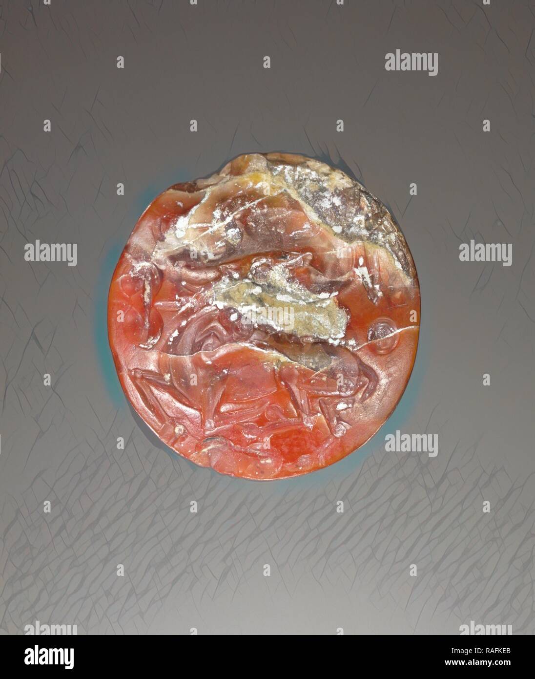 Lentoid engraved seal, Crete, Greece, about 1400 B.C. - 1300 B.C ...