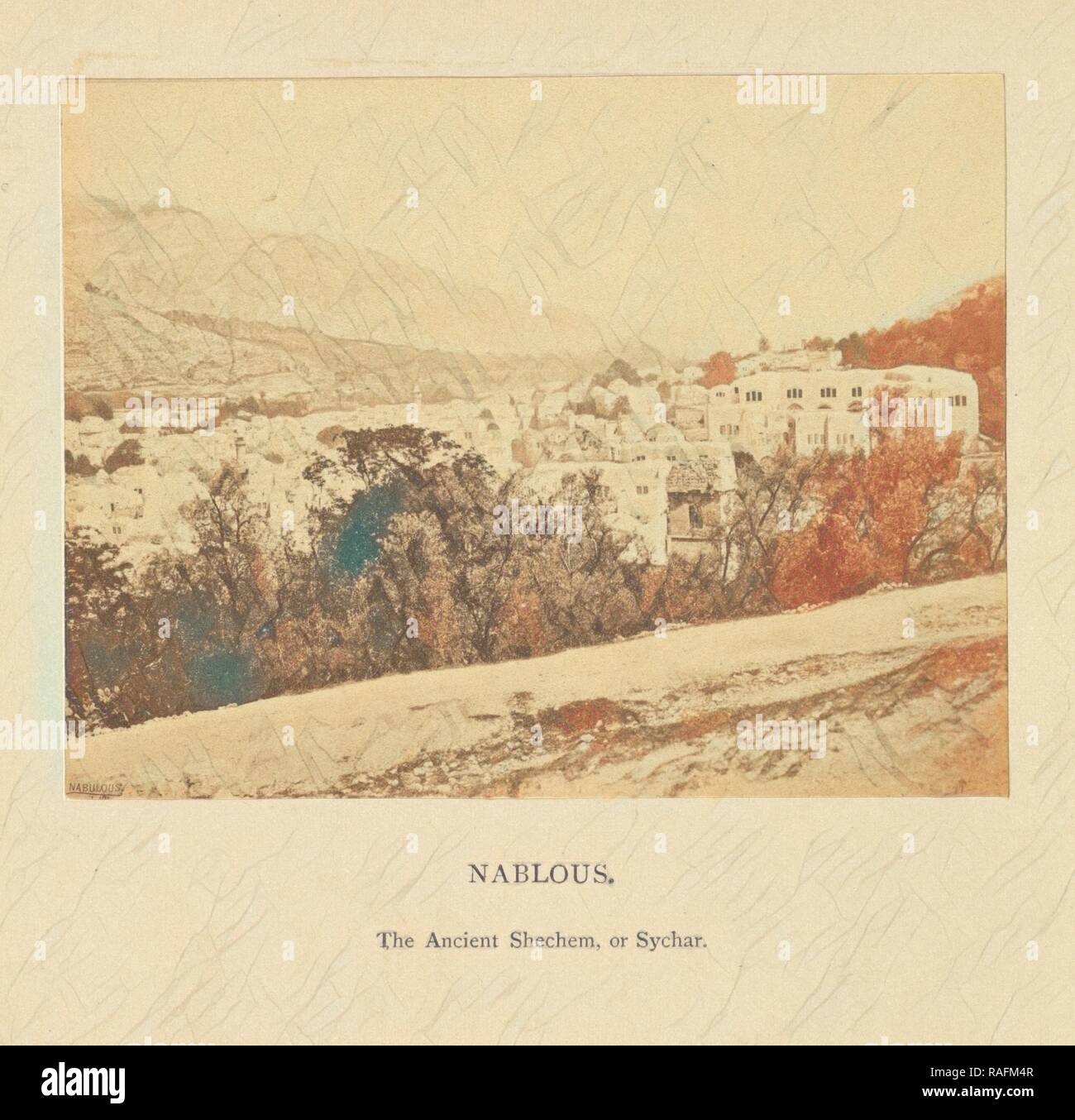 Nablous, The Ancient Shechem, or Sychar, Francis Bedford (English, 1815 ...