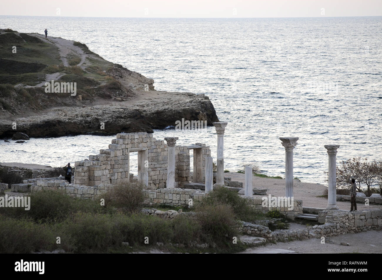 Ruins of 1935 Basilica from VI CE century of ancient Greek colony ...