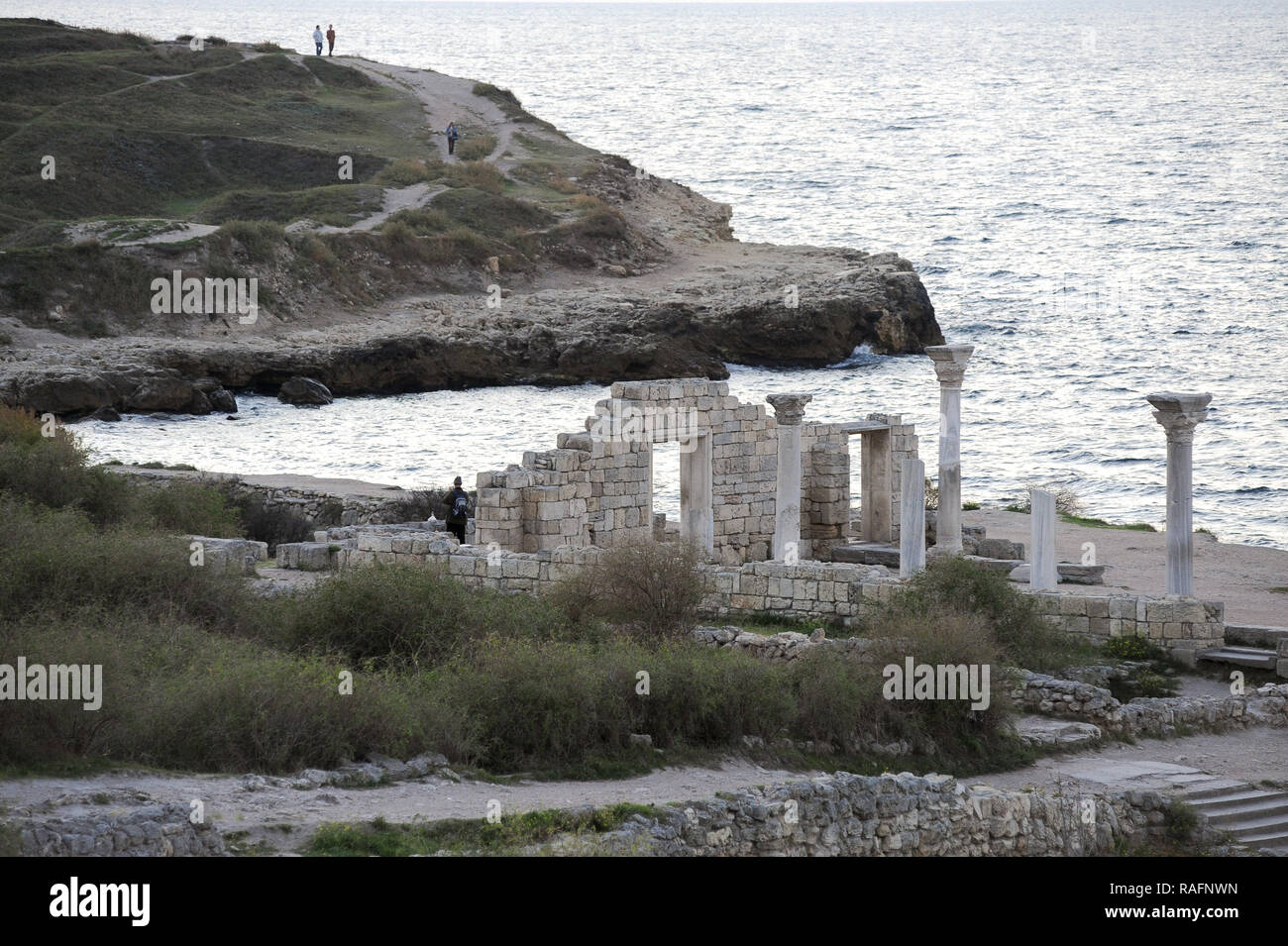Ruins of 1935 Basilica from VI CE century of ancient Greek colony ...
