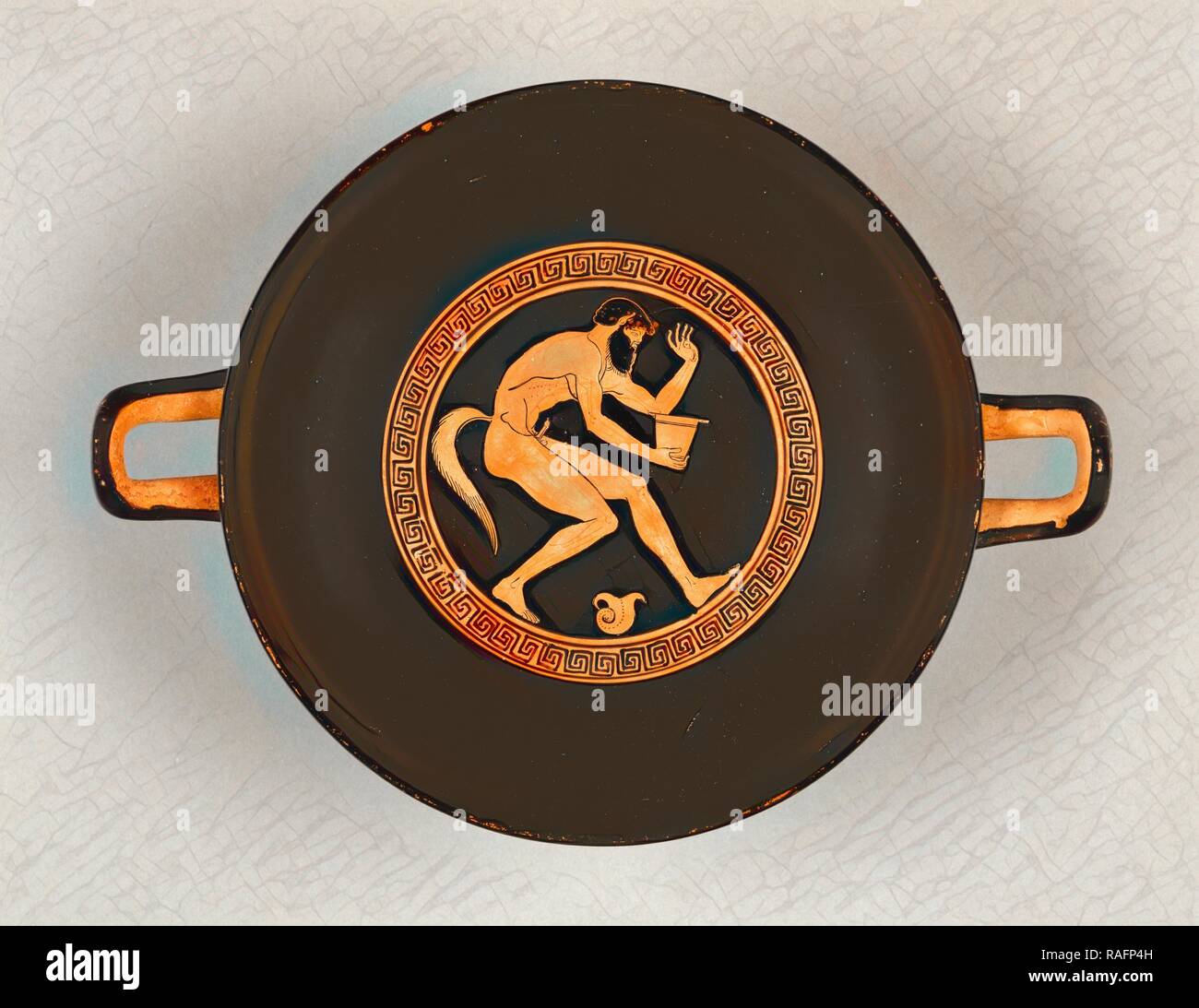 Wine Cup with a Crouching Satyr, Makron (Greek (Attic), active about ...