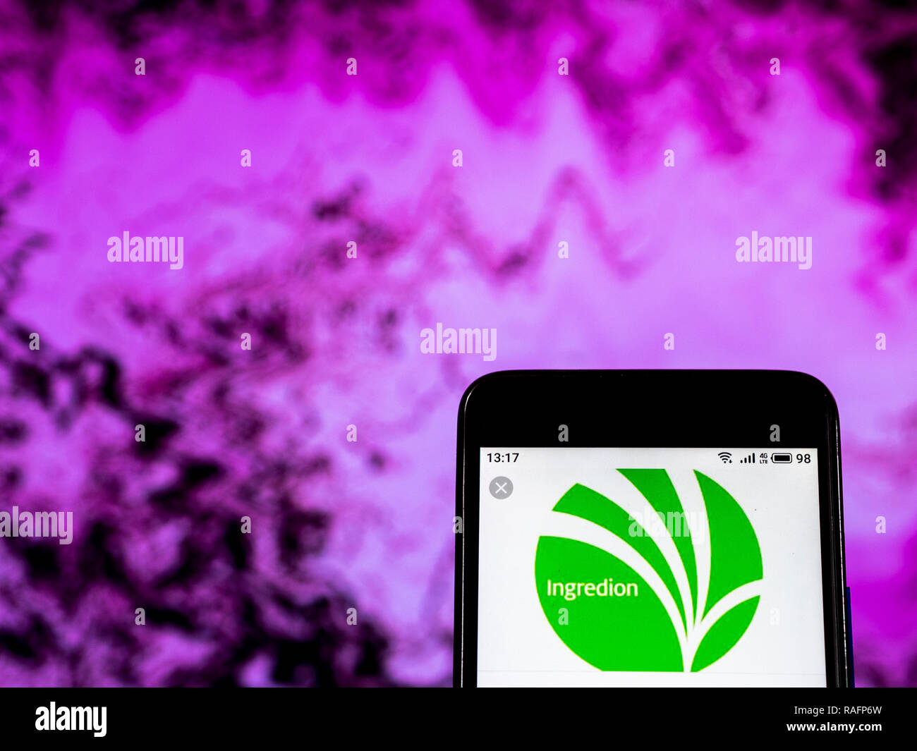 Ingredion Incorporated Food company logo seen displayed on smart phone ...