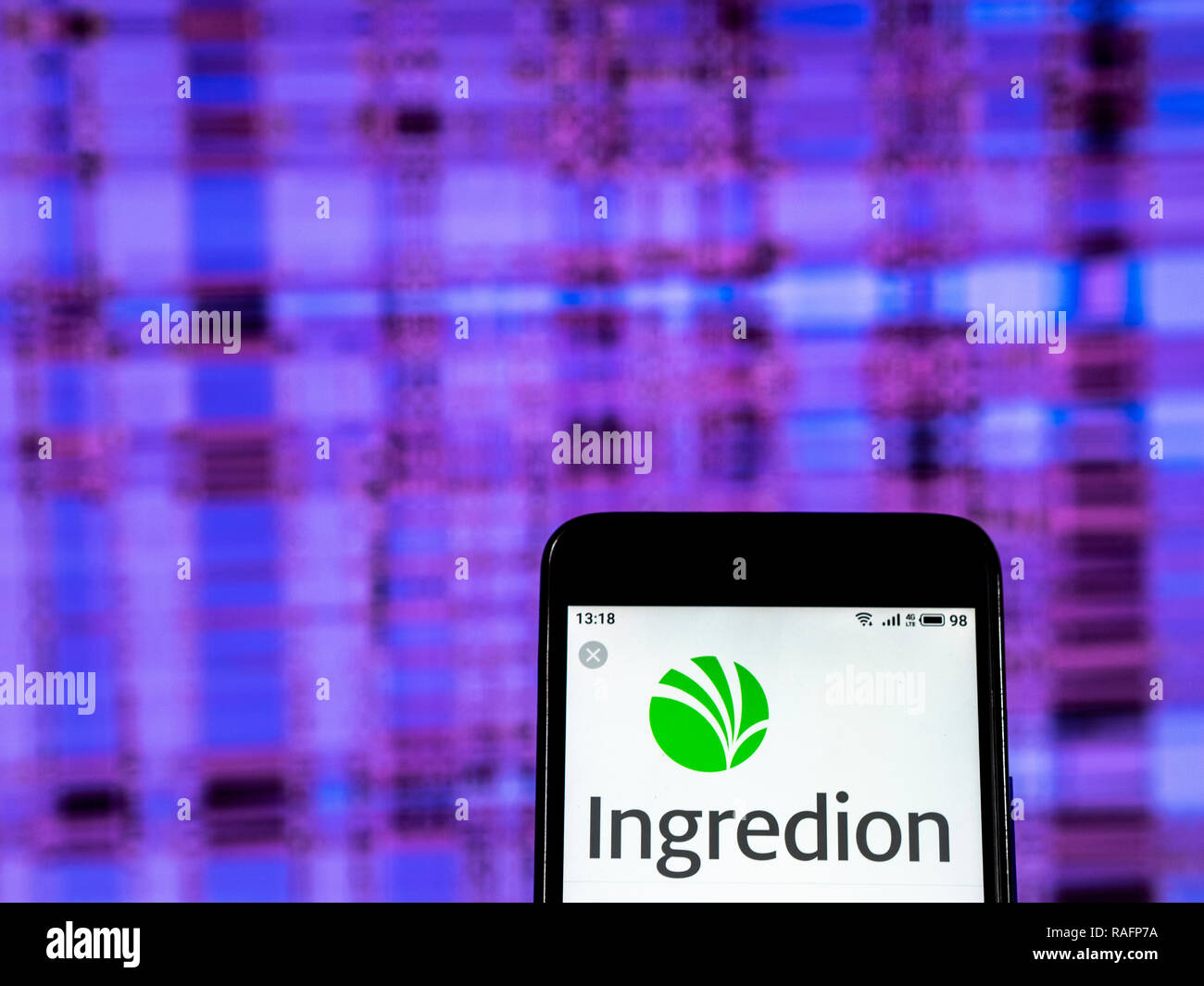 Ingredion Incorporated Food company logo seen displayed on smart phone ...