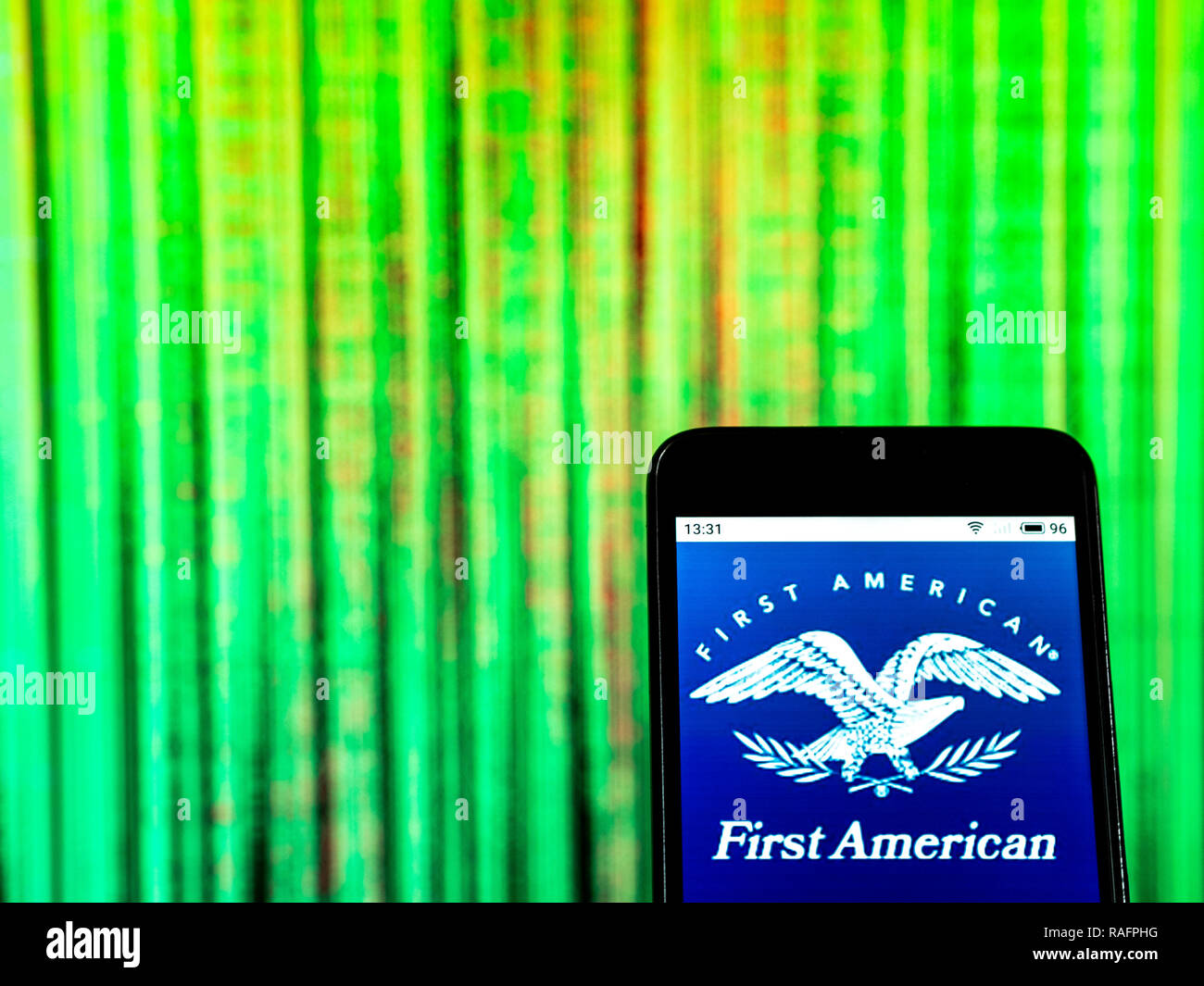 First American Corporation Financial services company logo seen ...