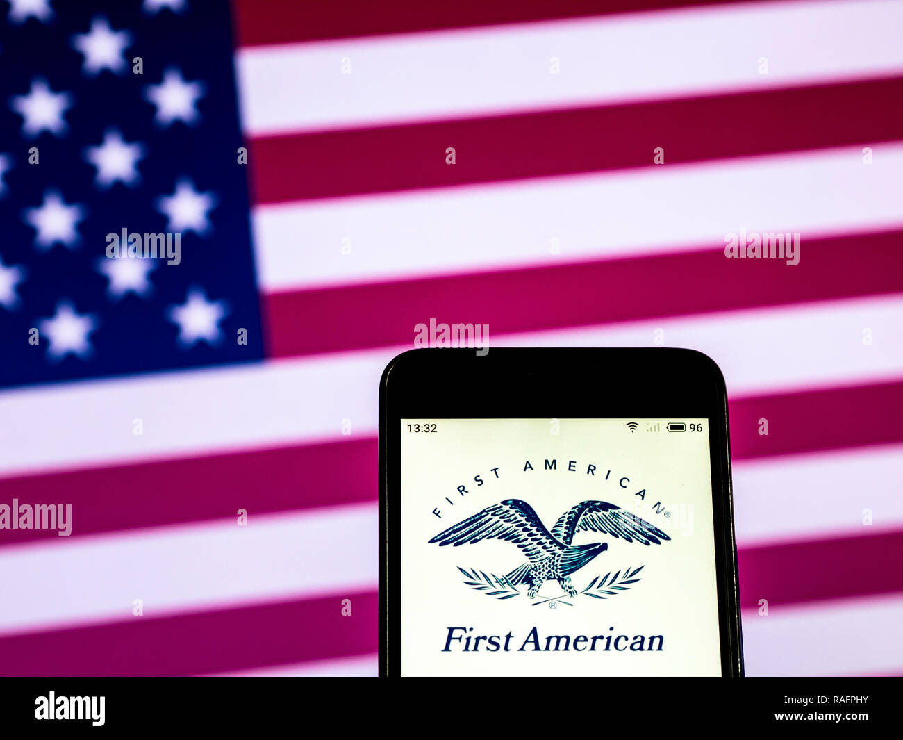 First American Corporation Financial services company logo seen ...