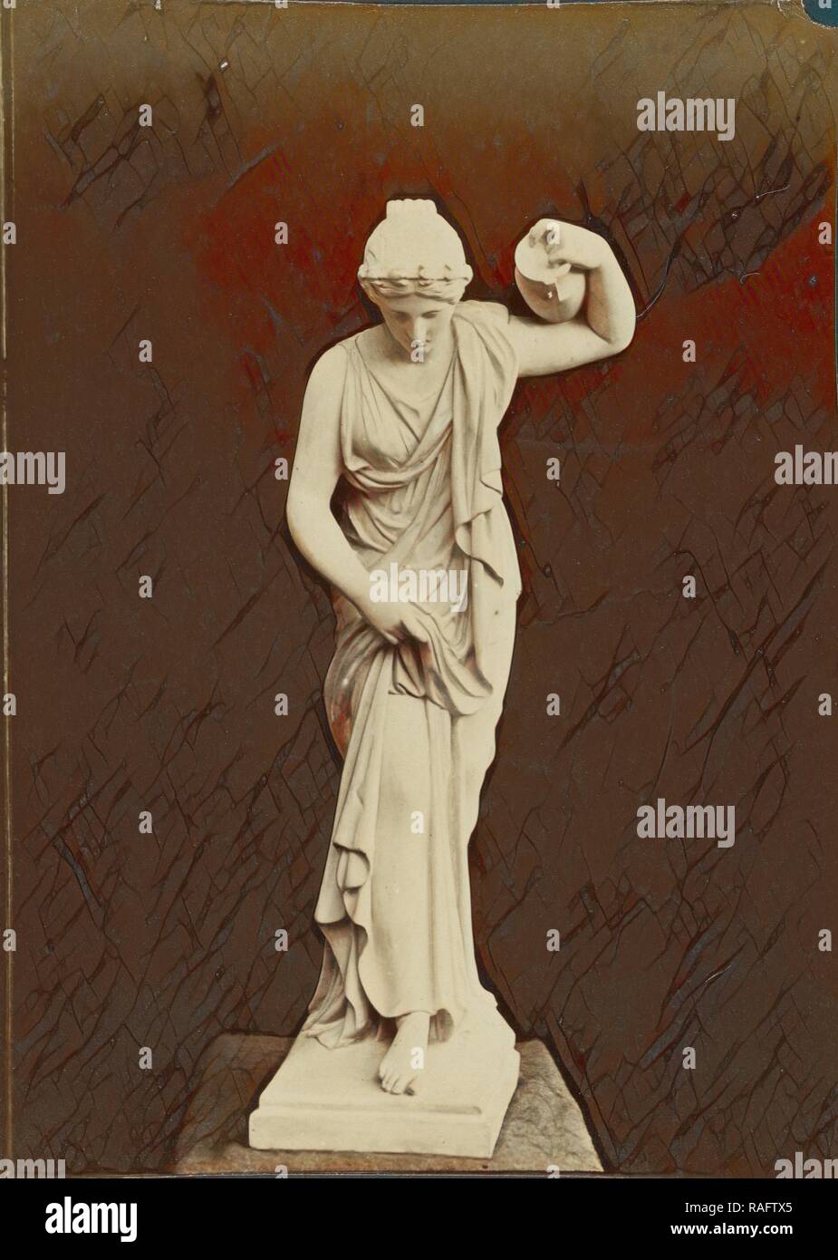 Statue of female figure with pitcher, about 1870 - 1890, Albumen silver ...