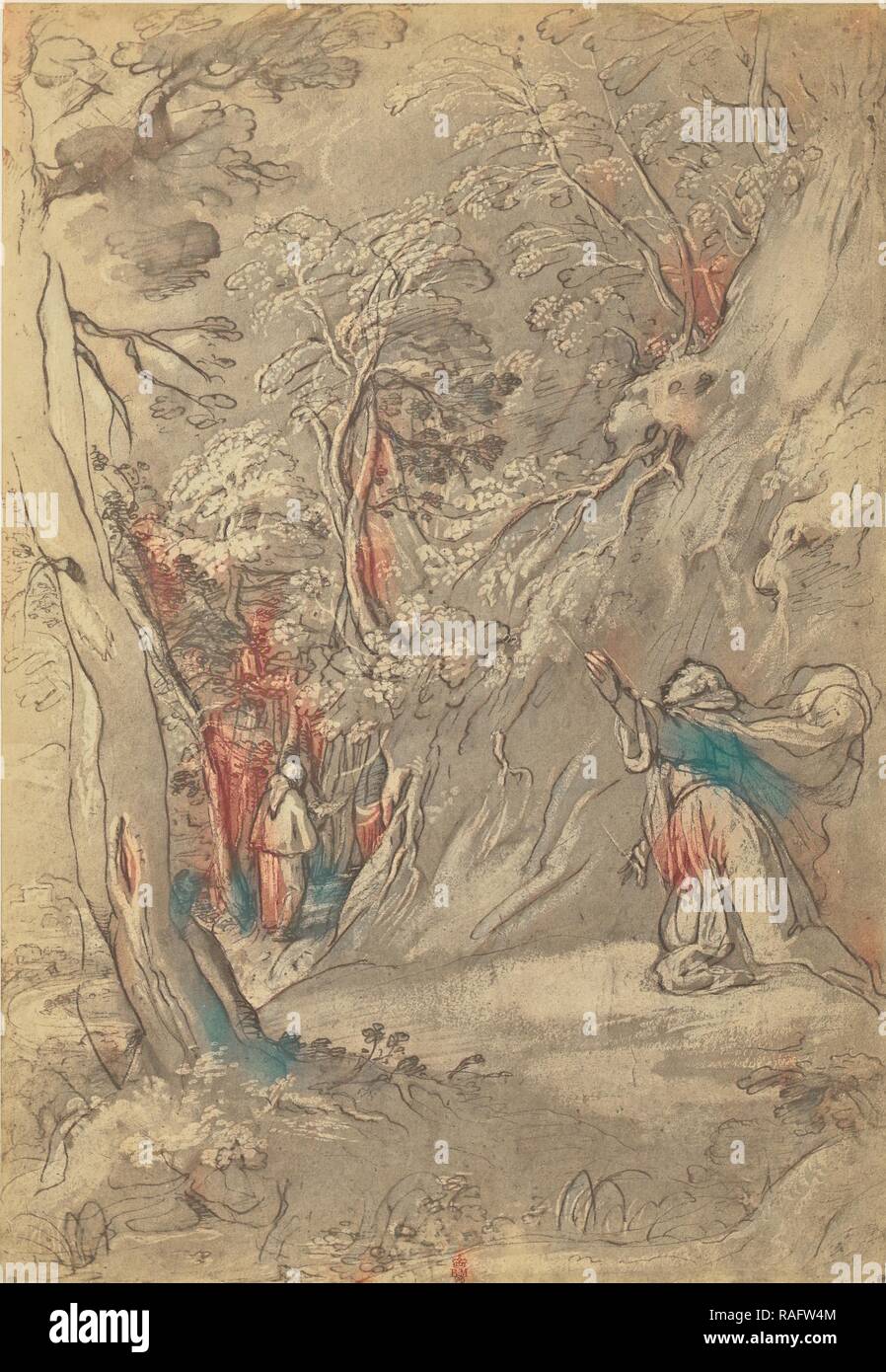 Drawing of The Stigmatization of St Francis in a Landscape by Federico ...