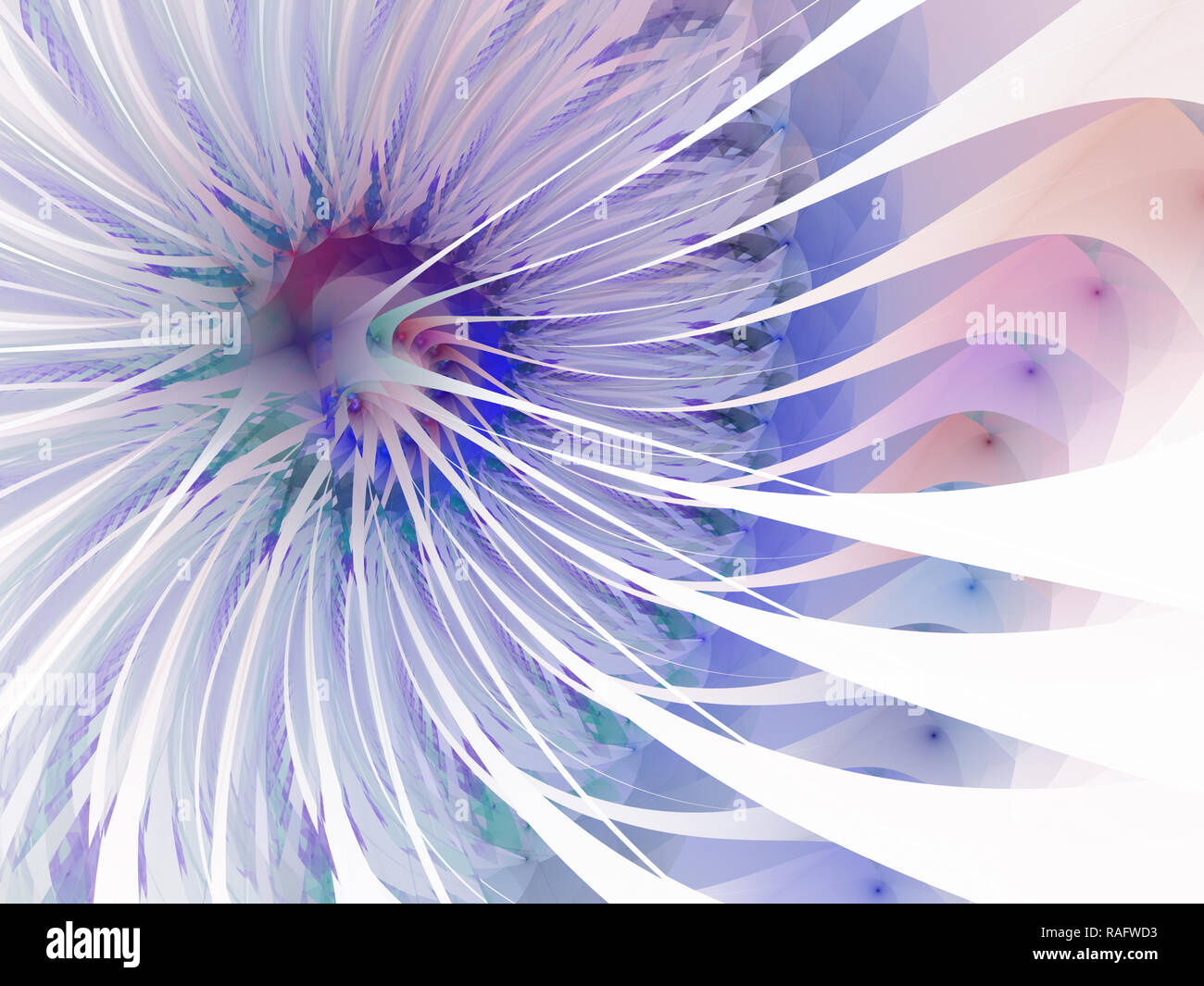 Gentle and soft fractal blue flower computer generated image for logo ...