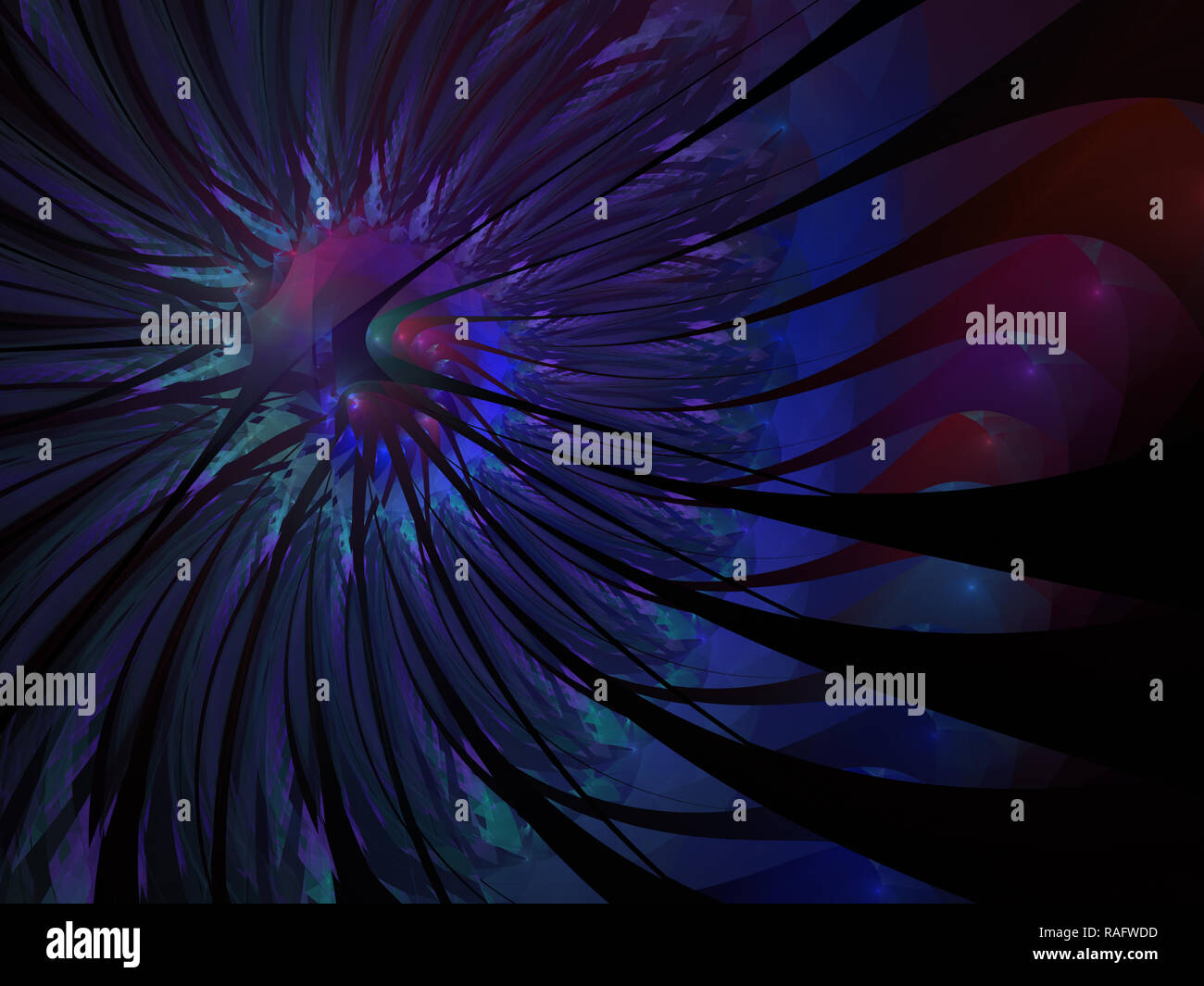 Gentle and soft fractal blue flower computer generated image for logo ...
