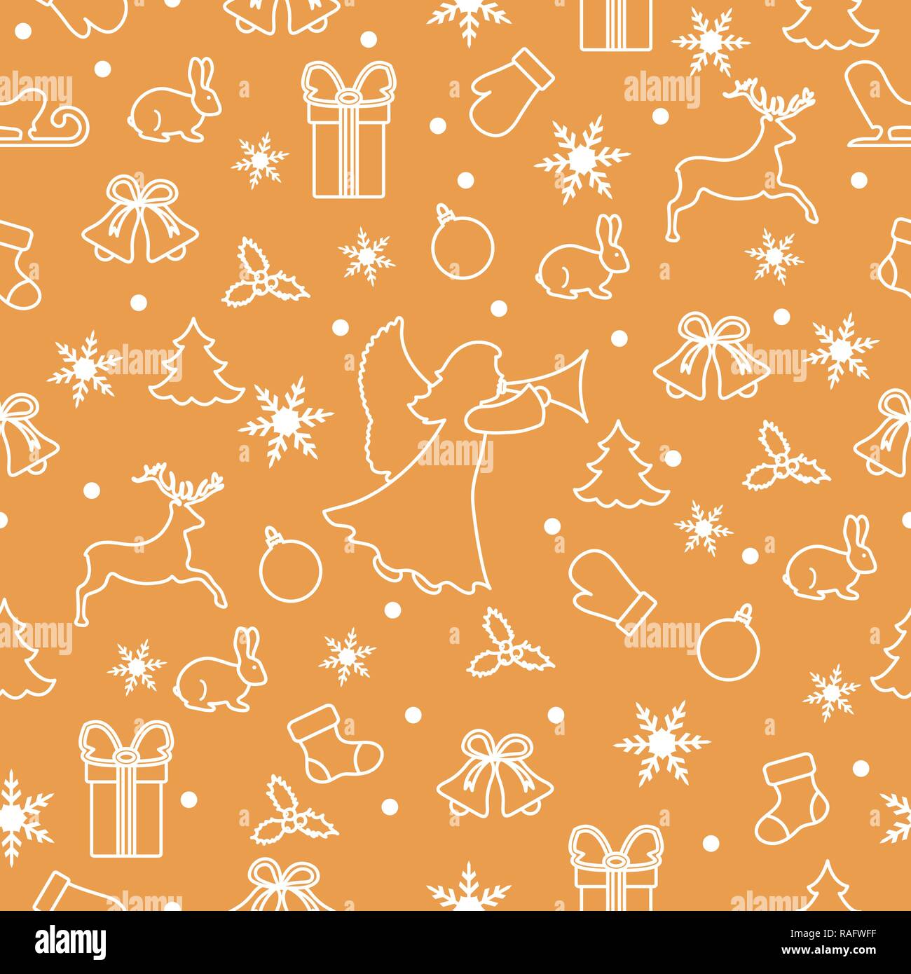Happy New Year 2019 and Christmas seamless pattern. Winter illustration ...