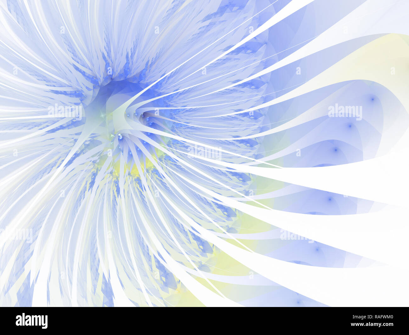 Gentle and soft fractal blue flower computer generated image for logo ...
