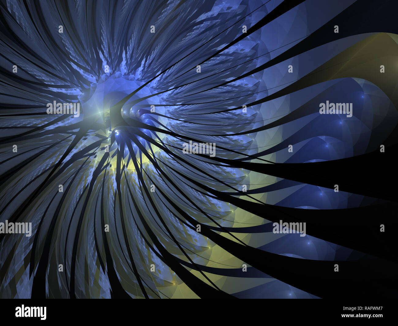 Gentle and soft fractal blue flower computer generated image for logo ...
