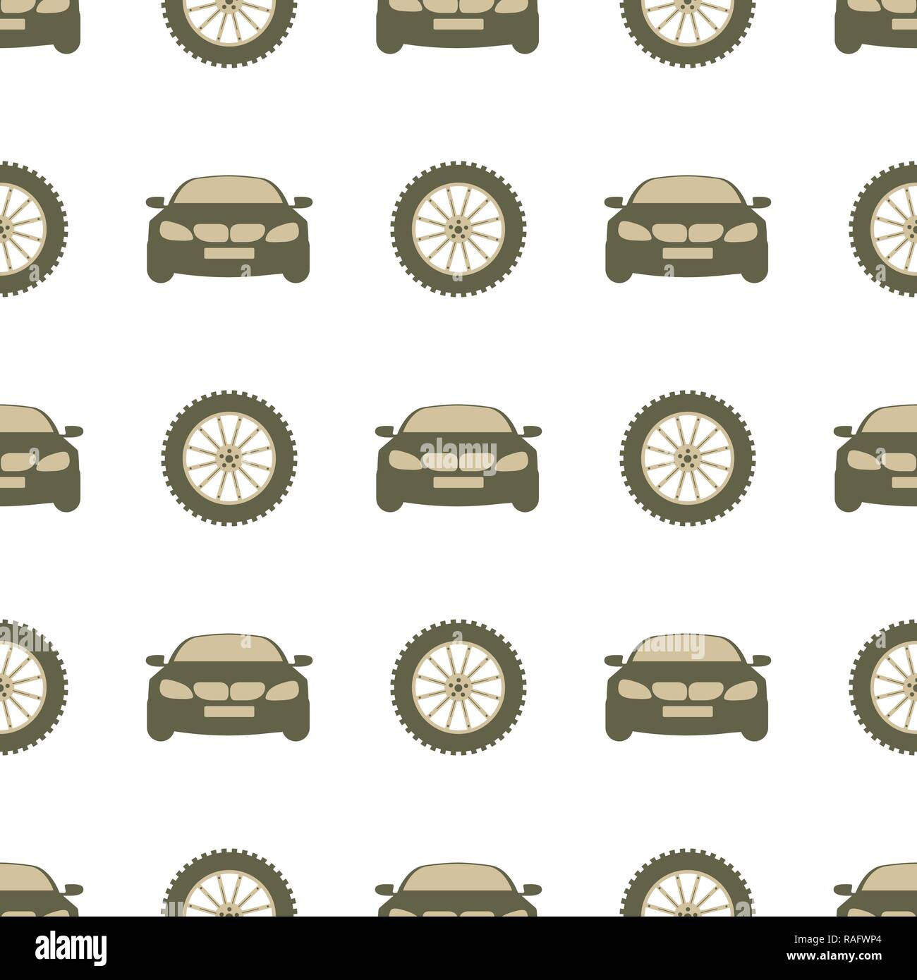 Seamless pattern with cars and wheels. Automotive background. Transport ...