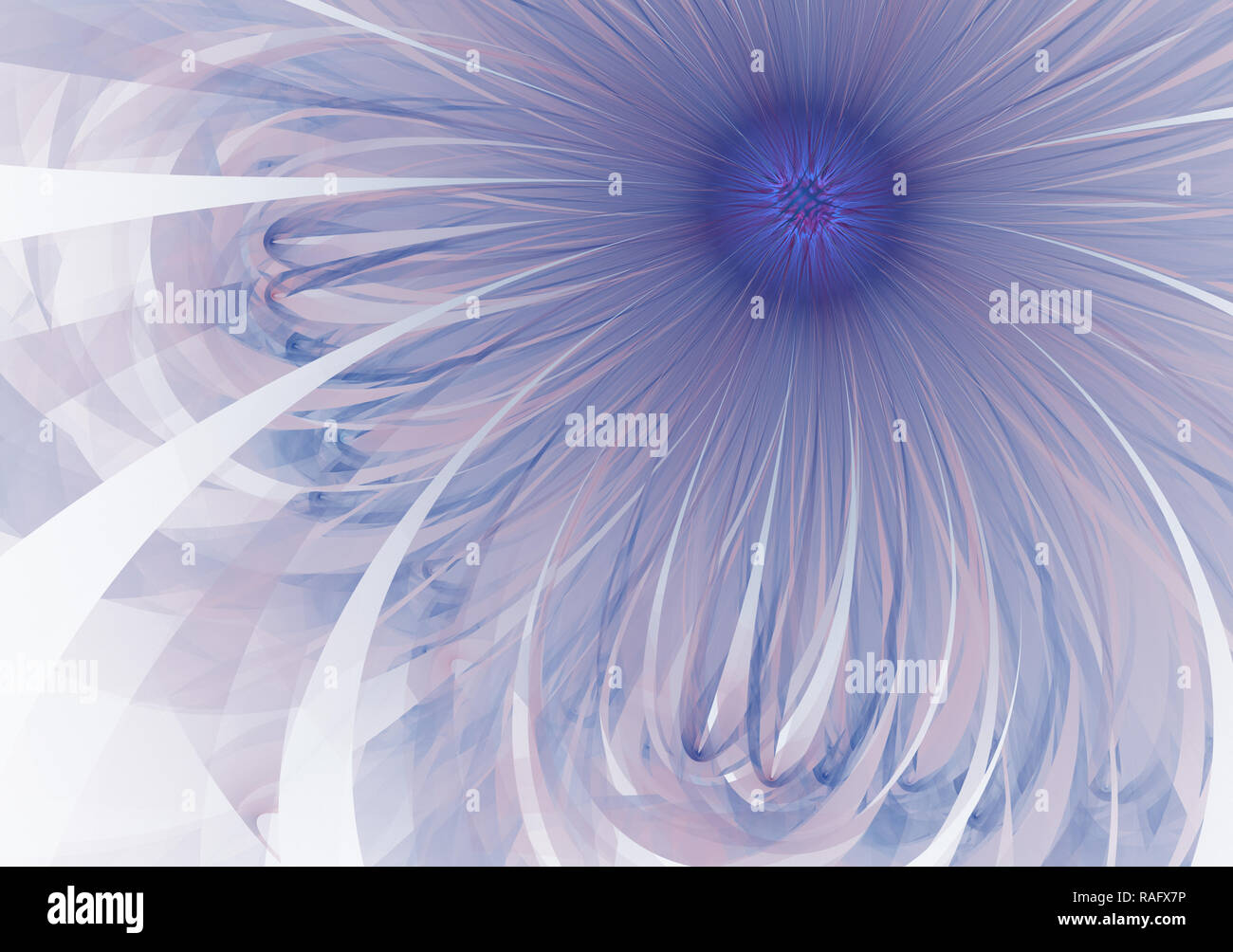 Gentle and soft fractal blue flower computer generated image for logo ...