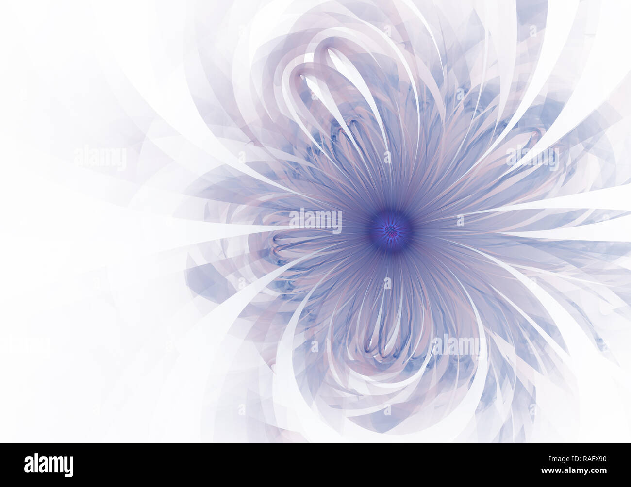 Gentle and soft fractal blue flower computer generated image for logo ...