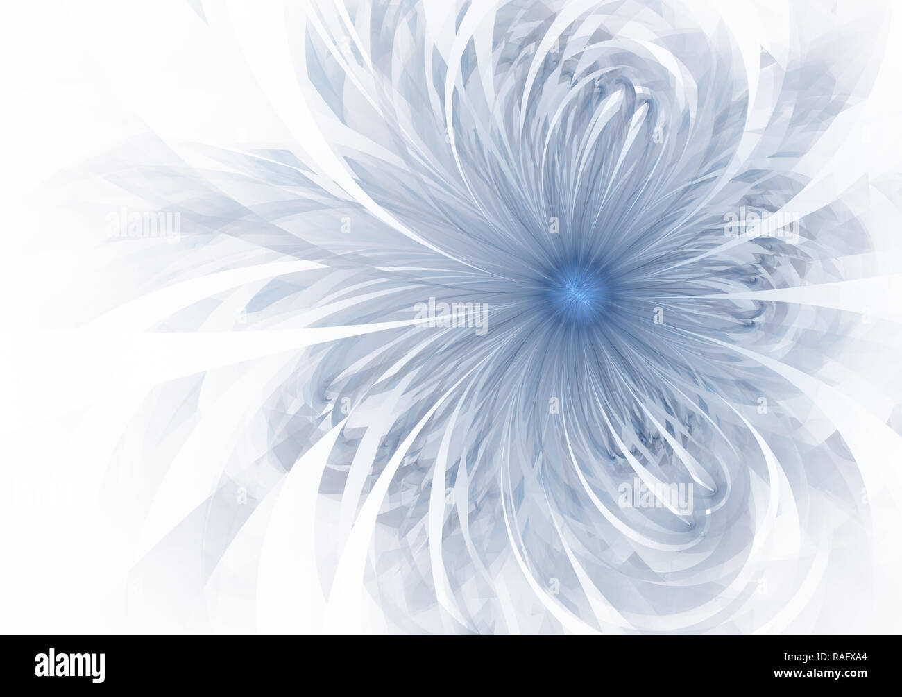 Gentle and soft fractal blue flower computer generated image for logo ...