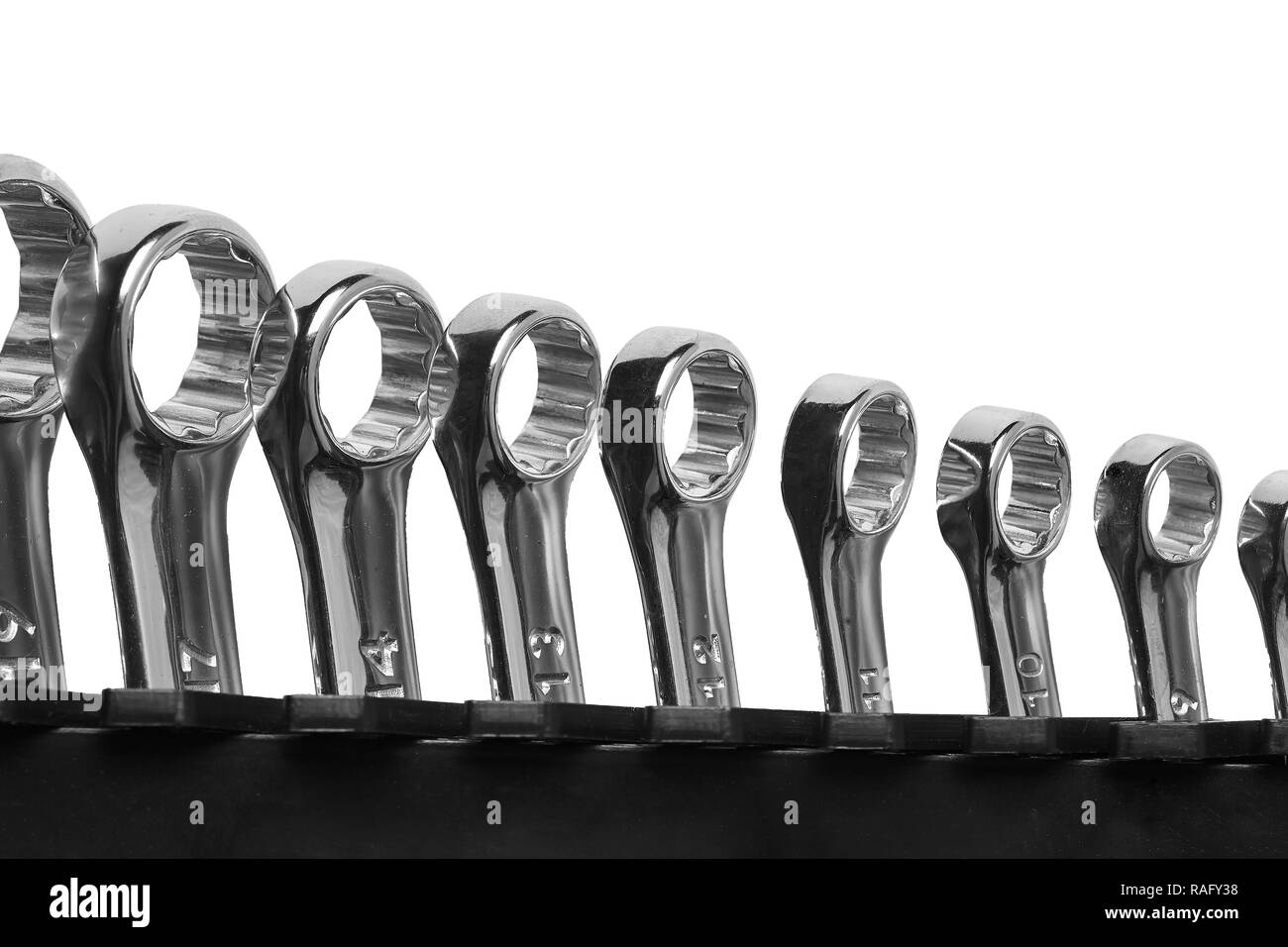 Set of wrench tool isolated on white background. Industrial background ...
