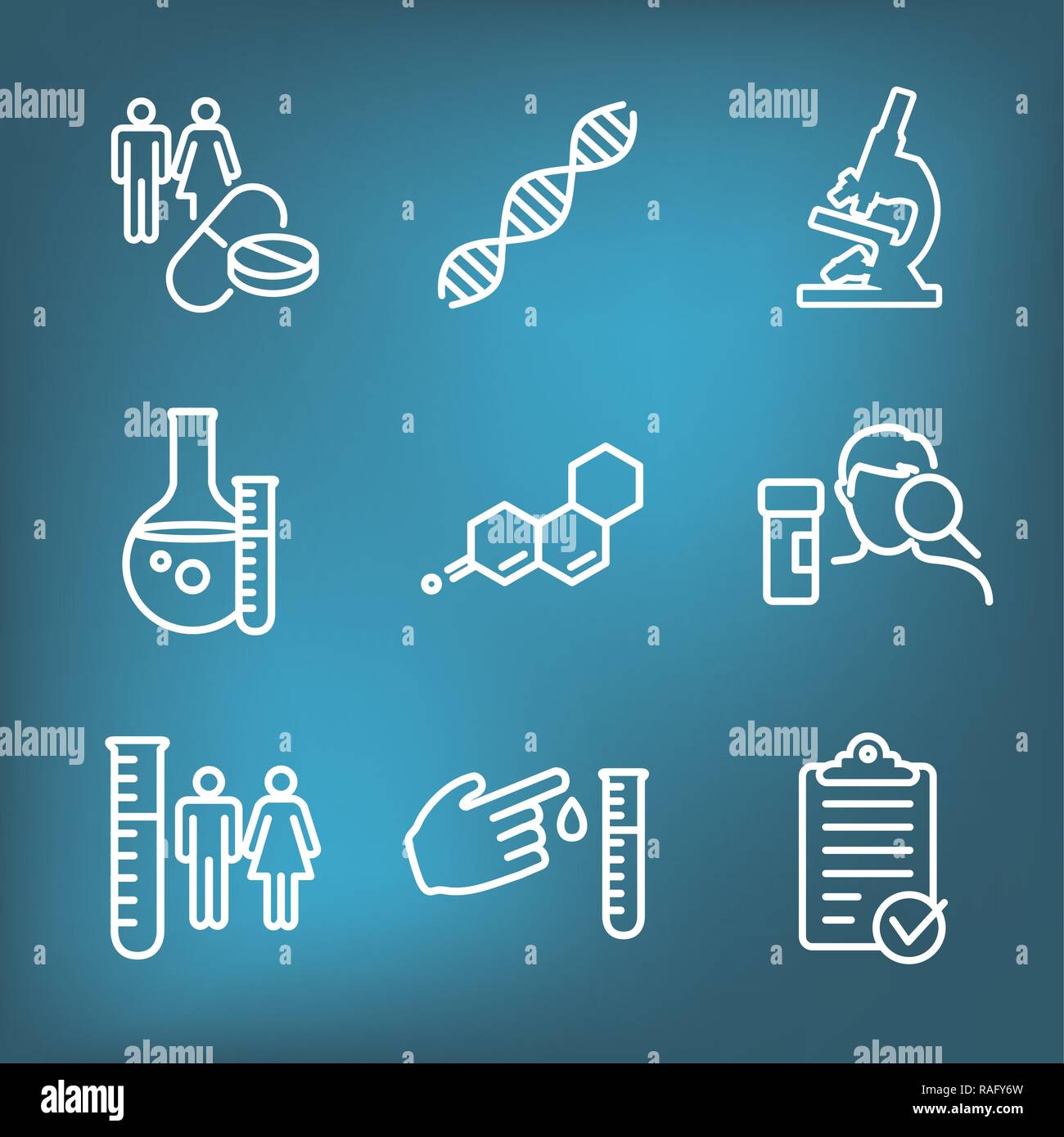 Medical Healthcare Icons - People Charting Disease or Scientific ...