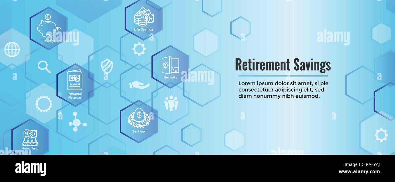 Retirement Account & Savings Icon Set Web Header Banner - Mutual Fund ...