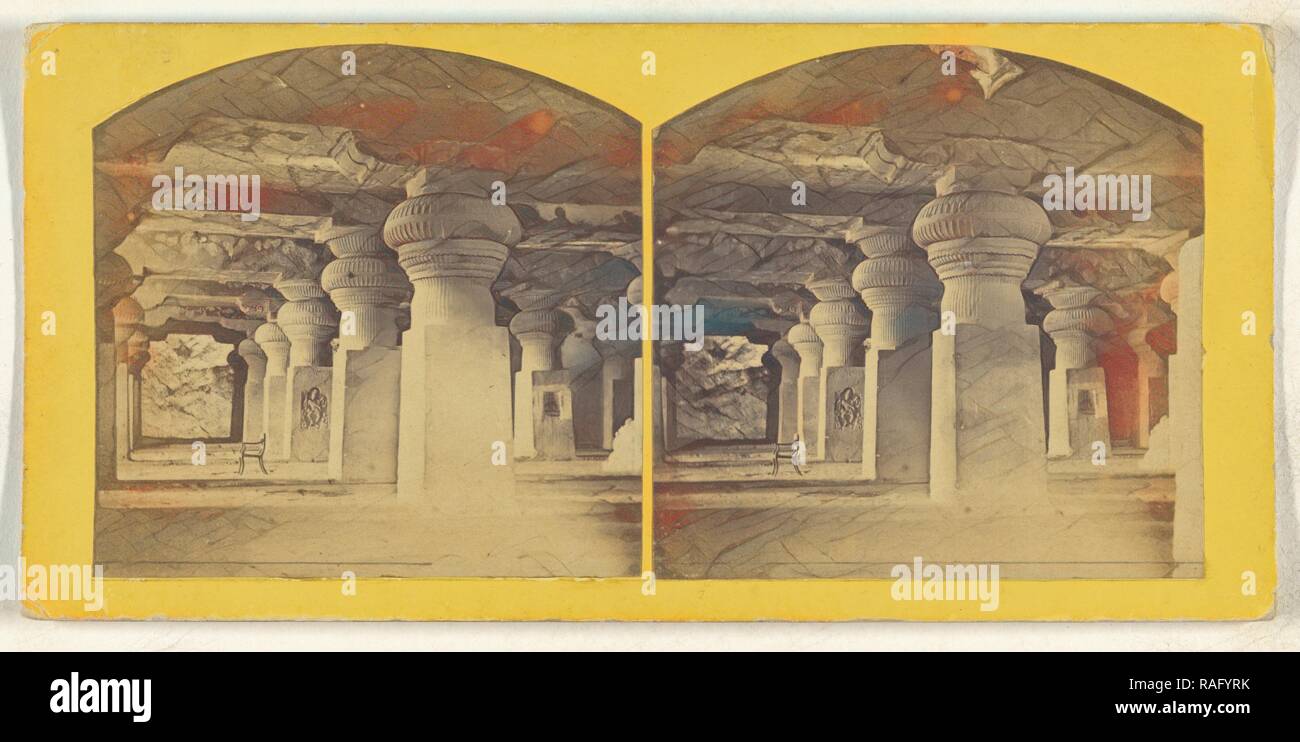Doomar(sic) Leyna(sic), Interior view, Ellora, about 1870, Albumen ...