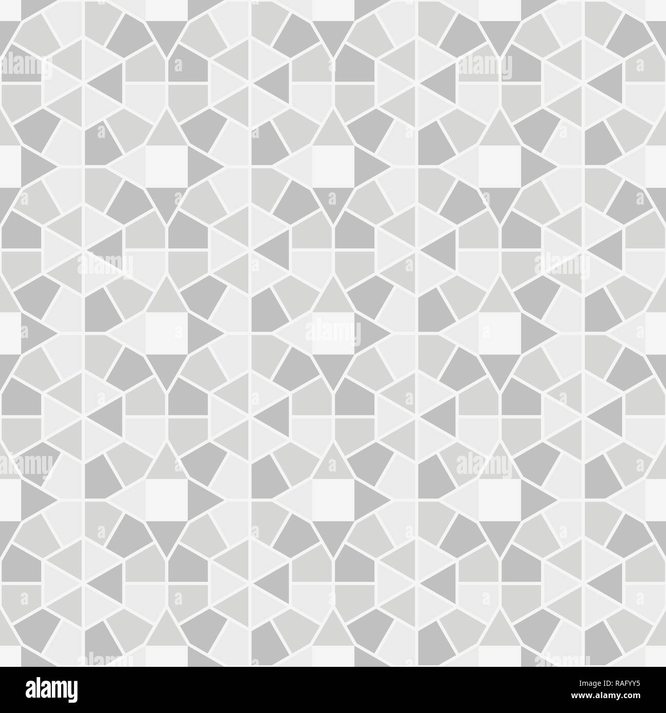 Arabic gray round floral ornament seamless pattern. Moroccan circle ...