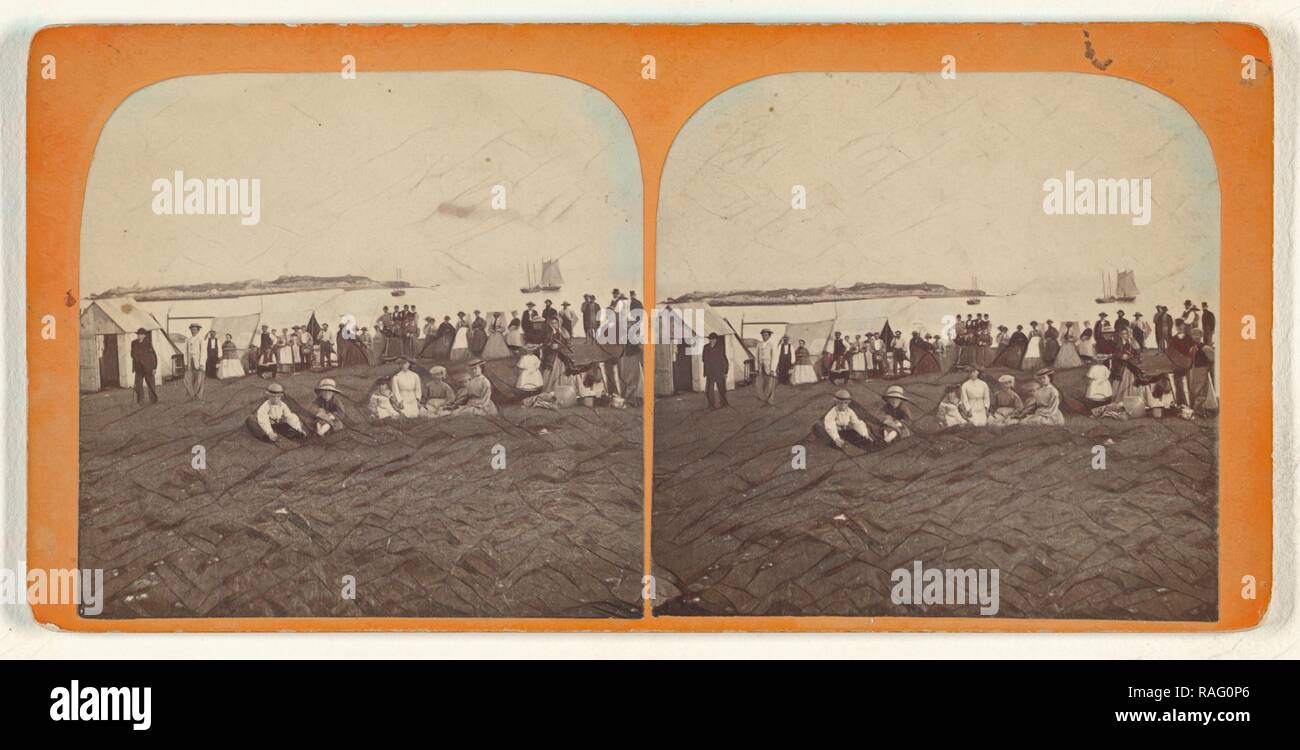 Scene at Marblehead Beach, Lowell, Mass, Simon Towle (American, active ...