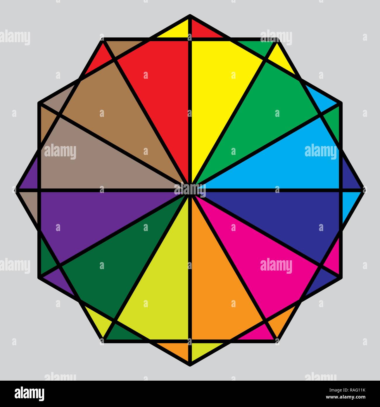 Polygon table colorful frame for your text and a big data icon, vector ...